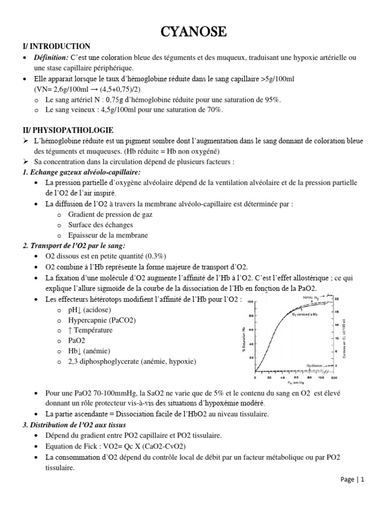 Comprendre la cyanose : causes et diagnostic | PDF | Hémoglobine | Sang
