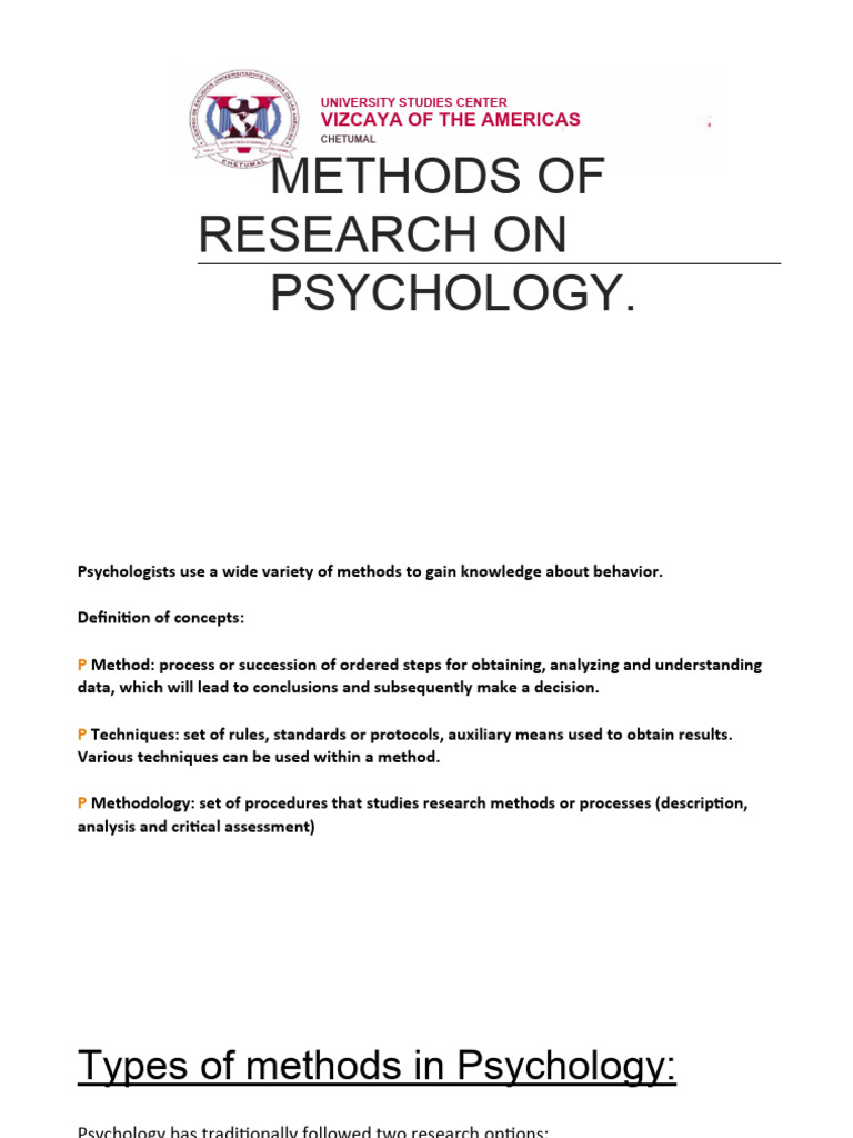 Psychology Research Methods Explained | PDF | Methodology | Experiment