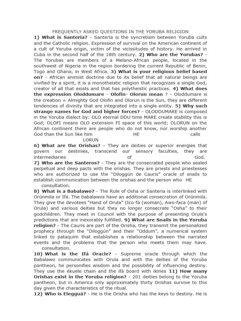 Yoruba | PDF | Santería