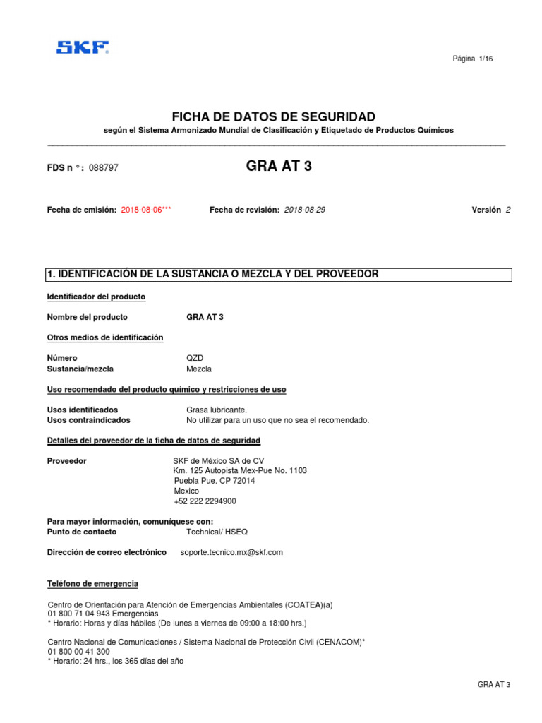GRA AT 3 SKF Ver 2 | PDF | Residuos | Seguridad y salud ocupacional