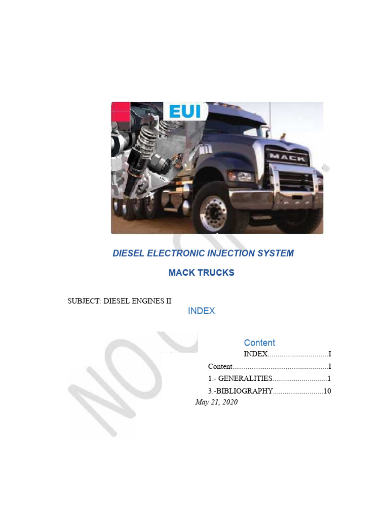 Mack Eui Electronic System | PDF | Fuel Injection | Diesel Engine
