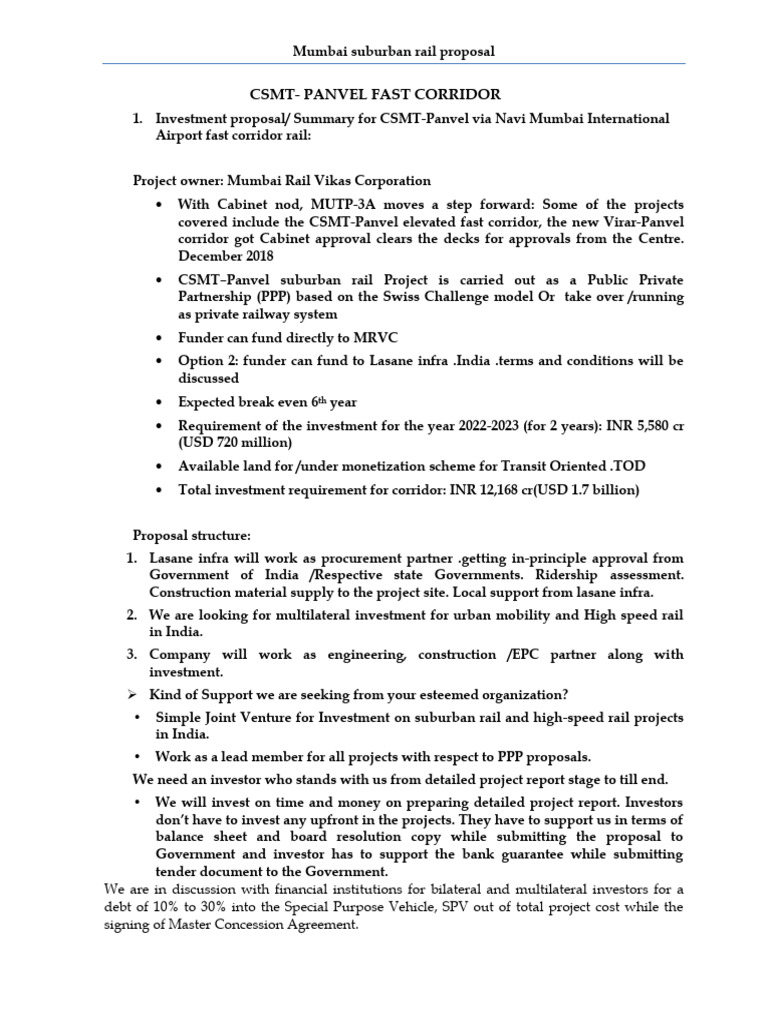 CS Proposal | PDF | Public–Private Partnership | Mumbai