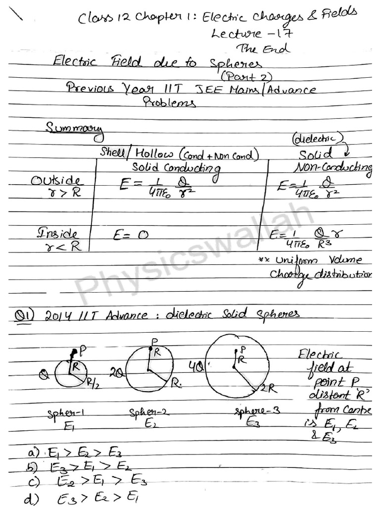 Class 12 - Chapter 1 - Electric Charges and Fields (Lecture-17 ...