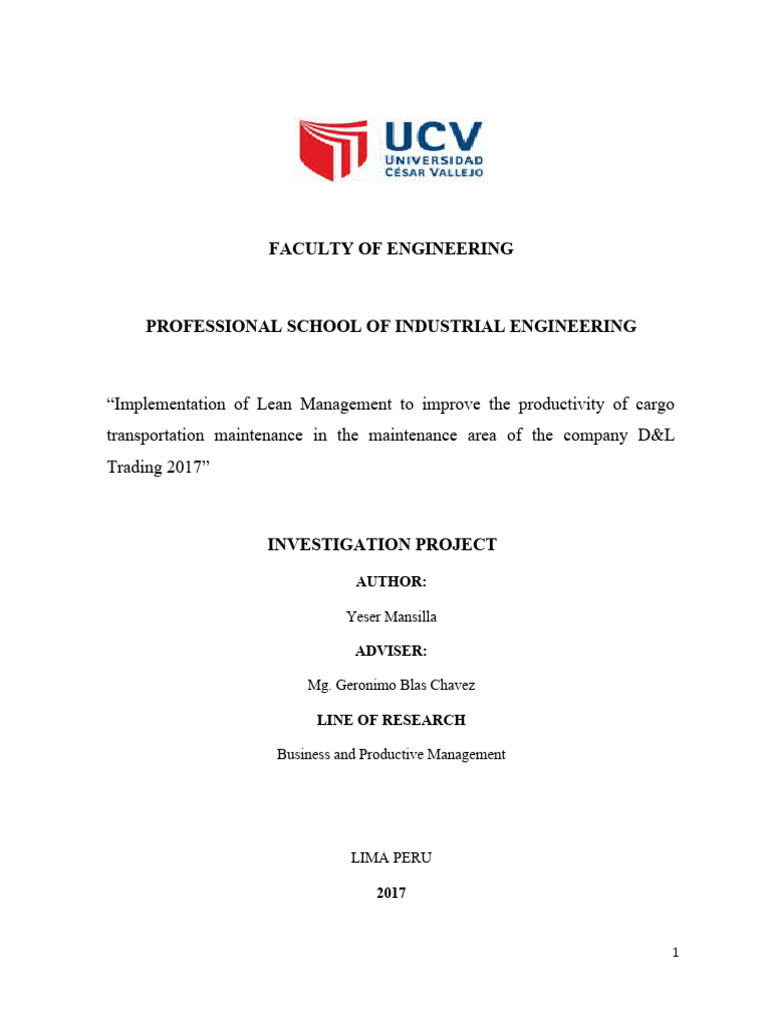 Industrial Engineering Thesis Project | PDF | Lean Manufacturing | Medical Diagnosis