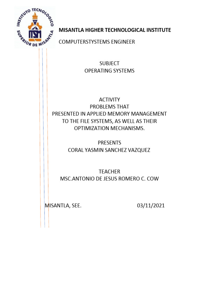 Problems That Occur in Memory Management Applied To File Systems | PDF ...