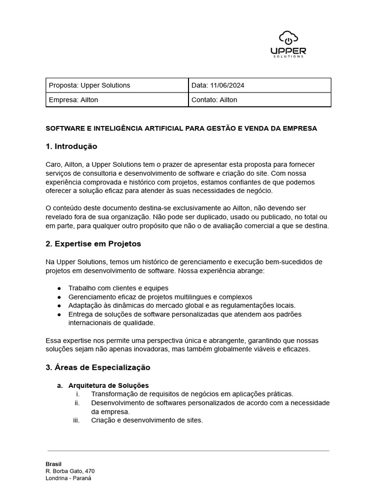 Proposta de Software e AI para Gestão | PDF | Qualidade (negócios)