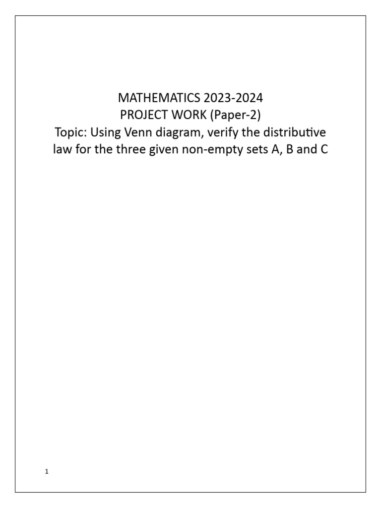 Isc Mathematics Project | PDF | Set (Mathematics) | Mathematical Logic