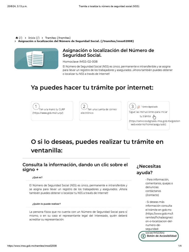 Tramita o Localiza Tu Número de Seguridad Social (NSS) | PDF ...