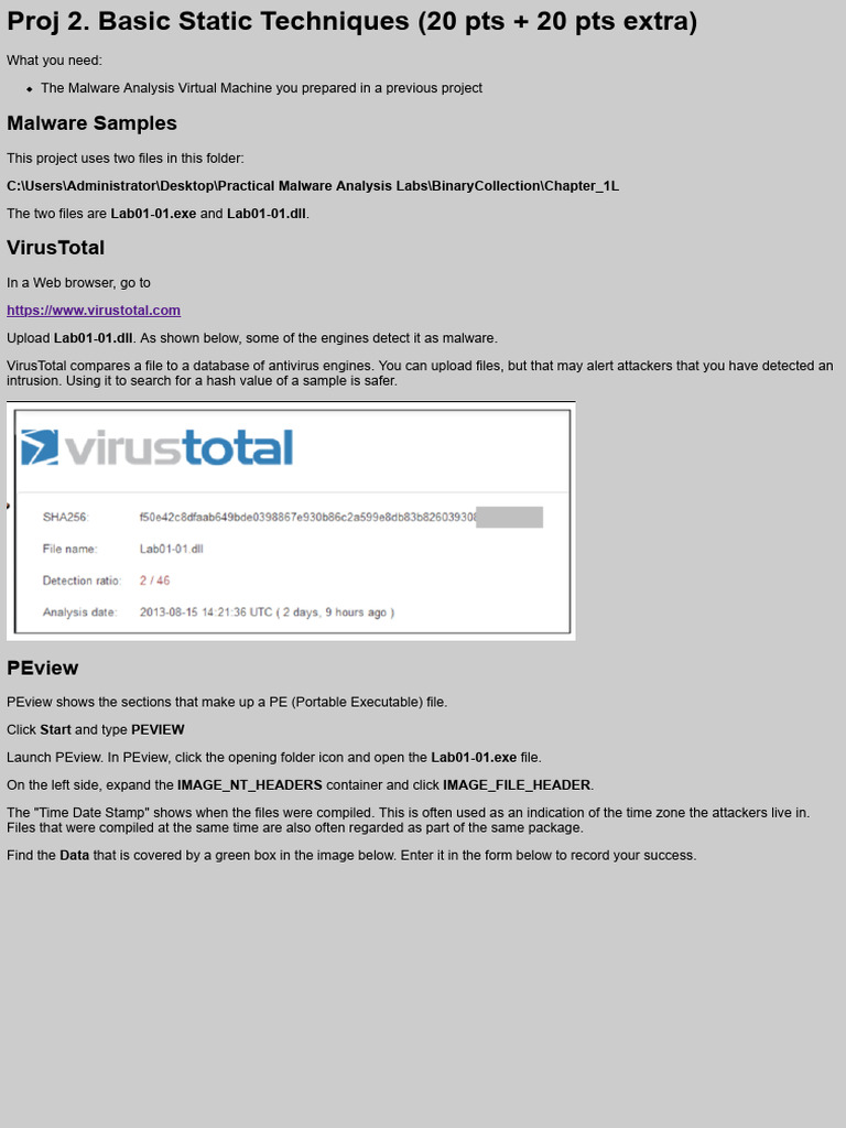 Proj 2. Basic Static Techniques (20 Pts + 20 Pts Extra) | PDF | Malware ... Proj 2. Basic Static Techniques (20 Pts + 20 Pts Extra) | PDF | Malware ...