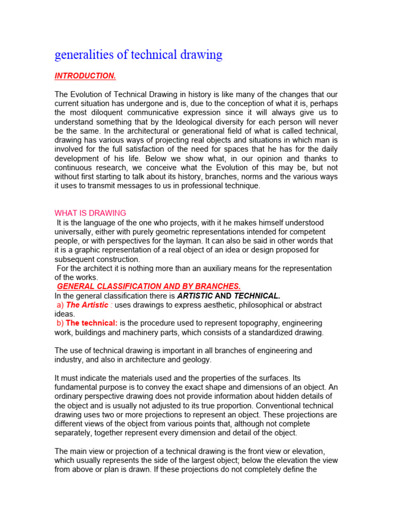 Generalities of Technical Drawing | PDF | Drawing | Technical Drawing