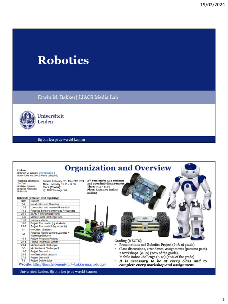 Robotics 2024 Lecture03 | PDF | Statistical Classification | Lidar