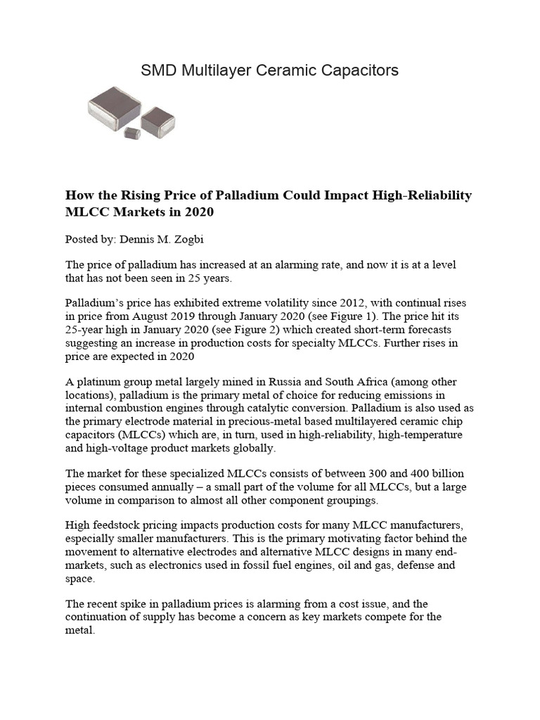 SMD Multilayer Ceramic Capacitors | PDF | Capacitor | Palladium