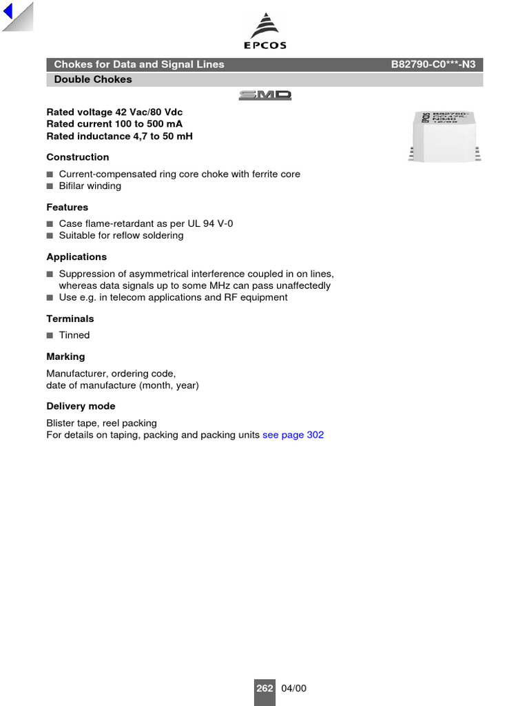 B82790 C0106 N340 - Datasheet | PDF | Electrical Components ...