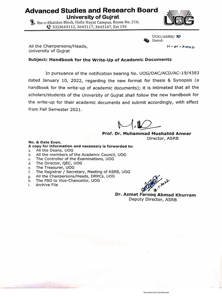 Handbook For Write-Up of Academic Documents | PDF