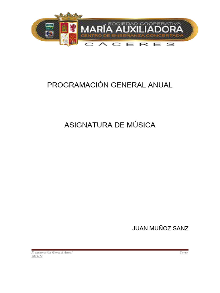 Pga Musica 2023-24 | PDF | Evaluación | Aprendizaje