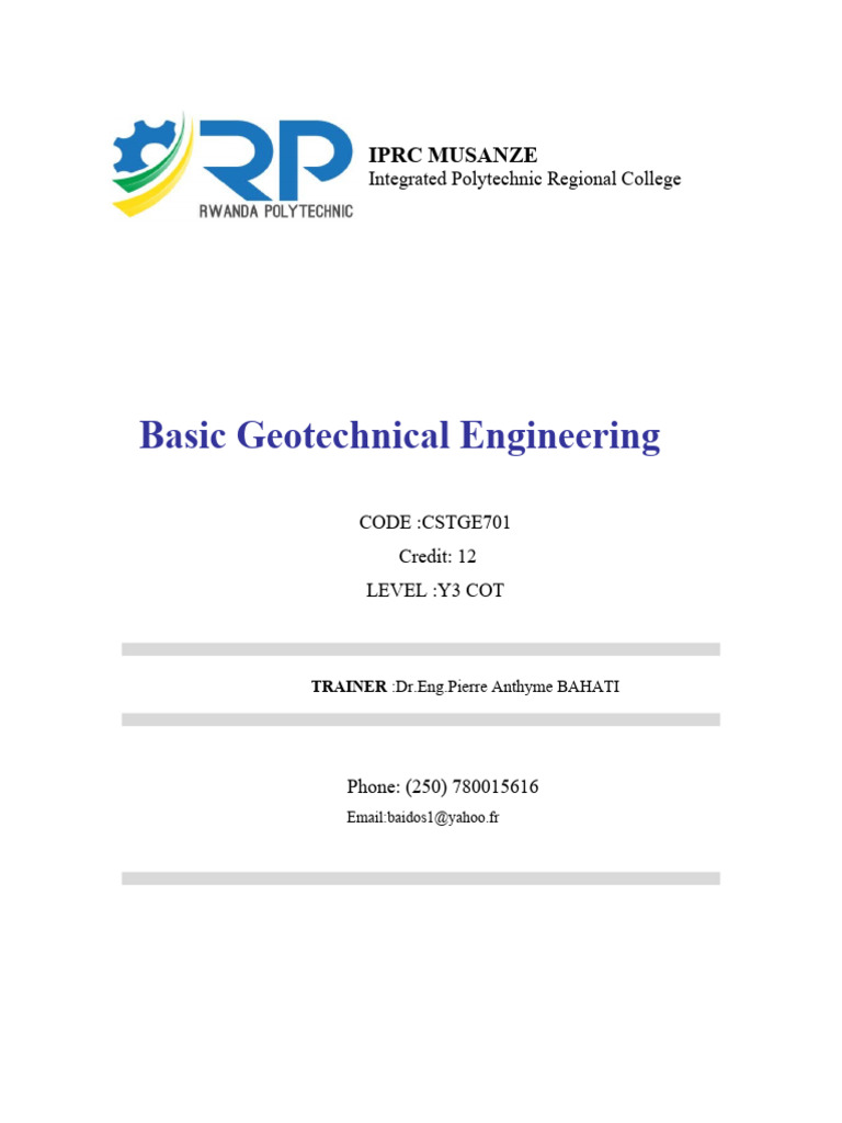 Basic Geotechnical Engineering - HANDOUTS | PDF | Porosity | Geotechnical Engineering