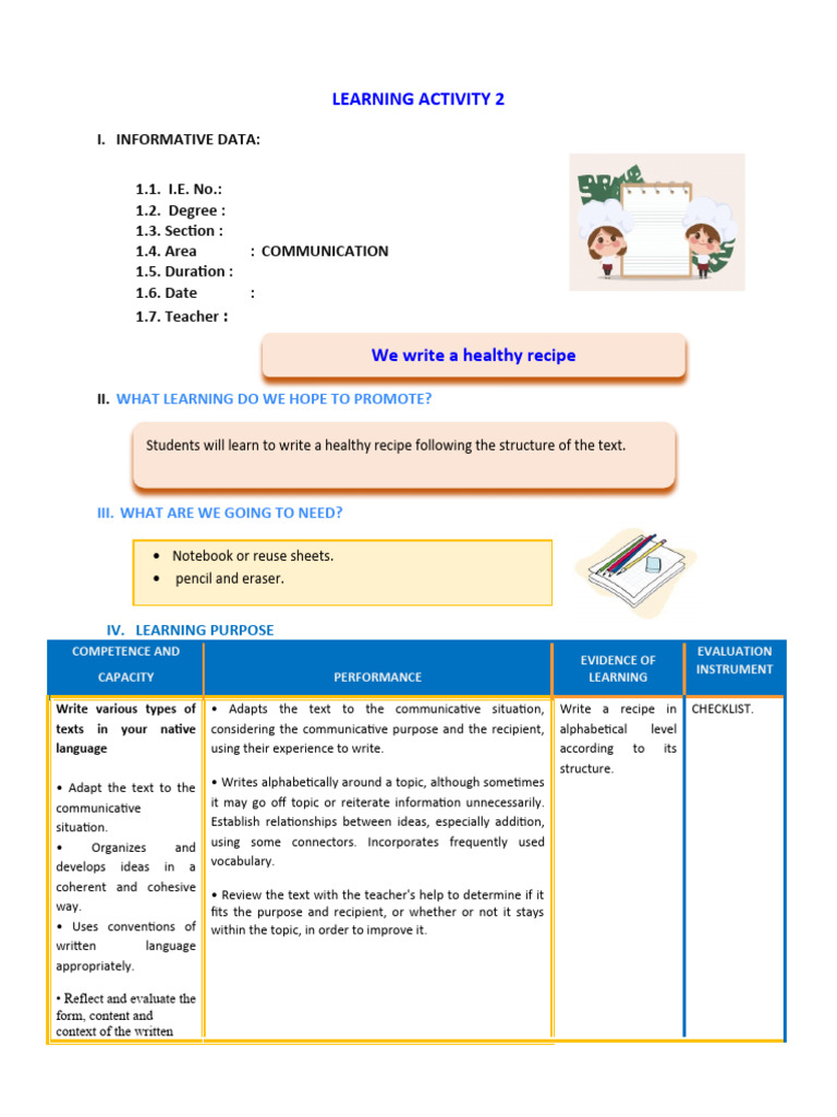 SESSION We Write A Healthy Recipe | PDF | Learning | Behavior Modification