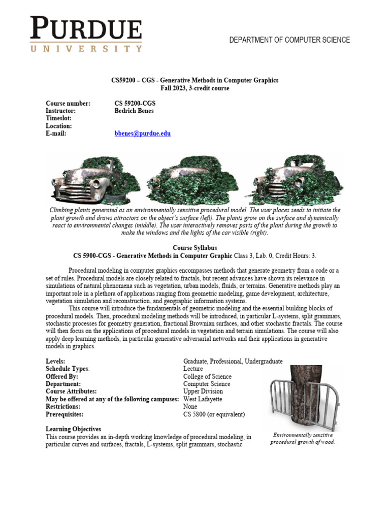 Benes Cs592 Cgs f23 | PDF | Simulation | Computer Graphics