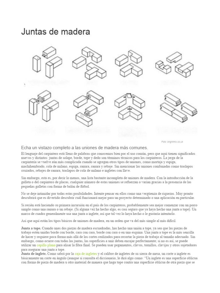 Juntas de Madera PDF | PDF | Carpintería | Madera