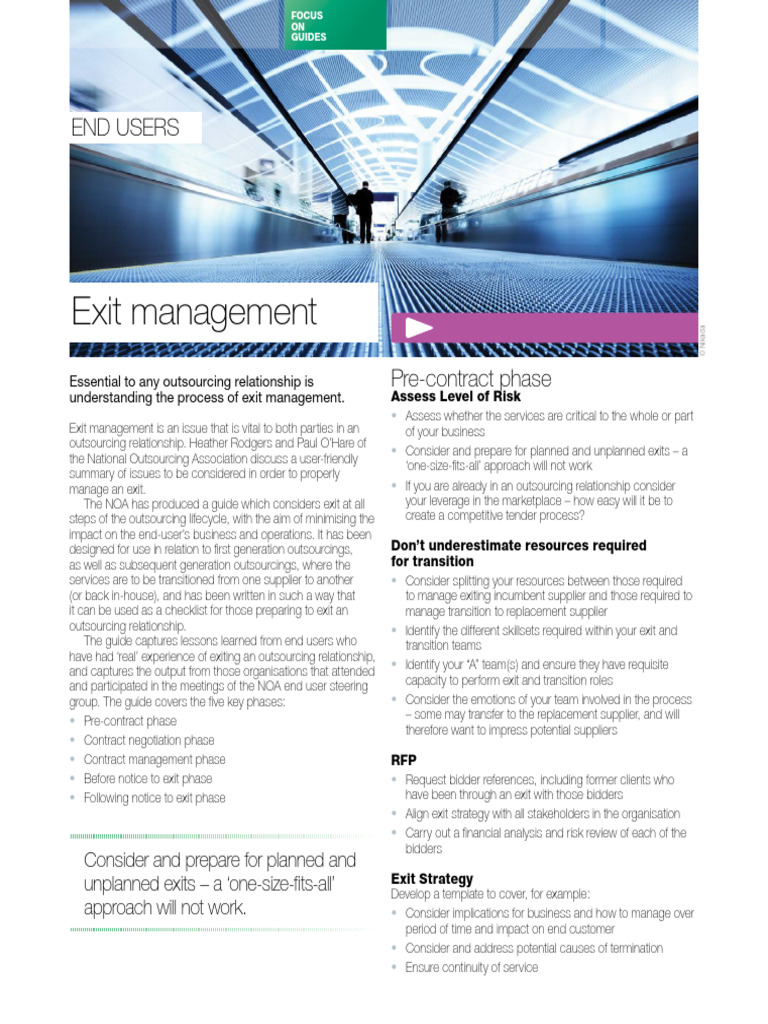 Exit Management | PDF | Request For Proposal | Outsourcing