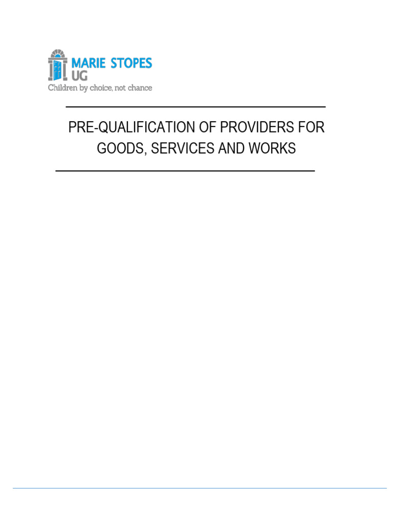 Msug Prequalification Document January 2020 | PDF | Bankruptcy | Procurement