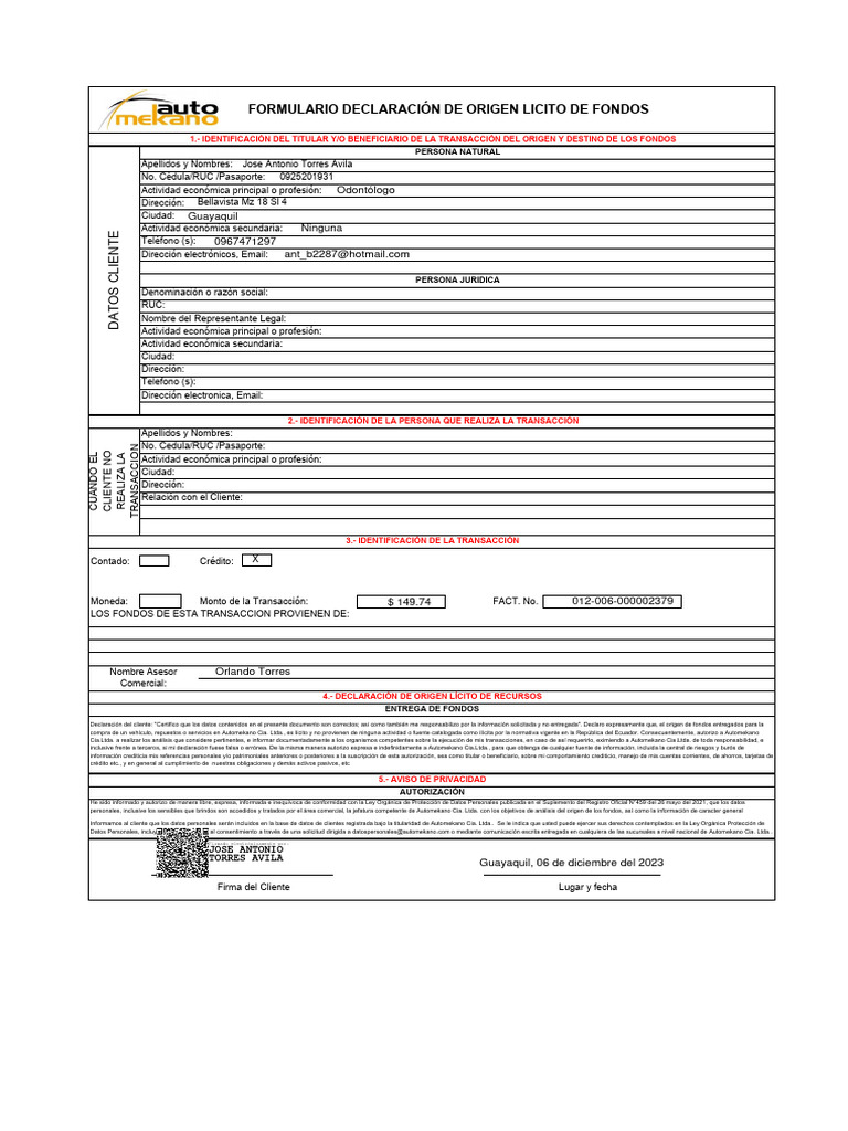 Formulario Licitud de Fondos Actualizado - Jose Torres | PDF | Ciencias ...