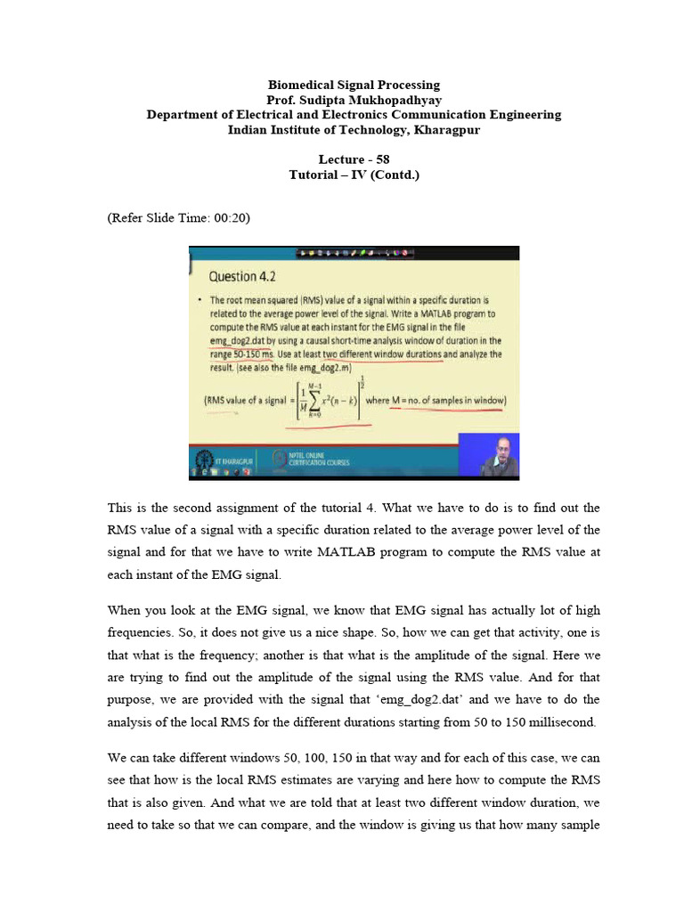 Lec 58 | PDF | Root Mean Square | Amplitude