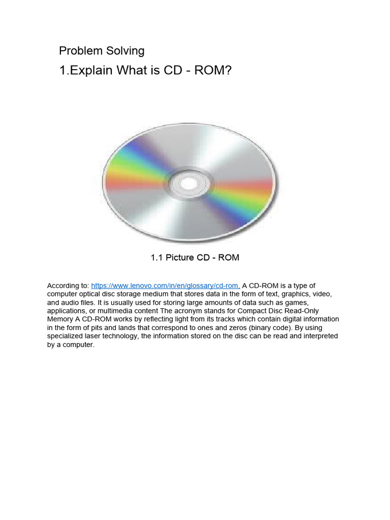 Explain What Is CD | PDF | Byte | Random Access Memory