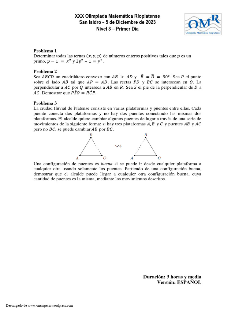 Omr 2023 Nivel 3 | PDF | Geometría euclidiana | Conceptos matemáticos