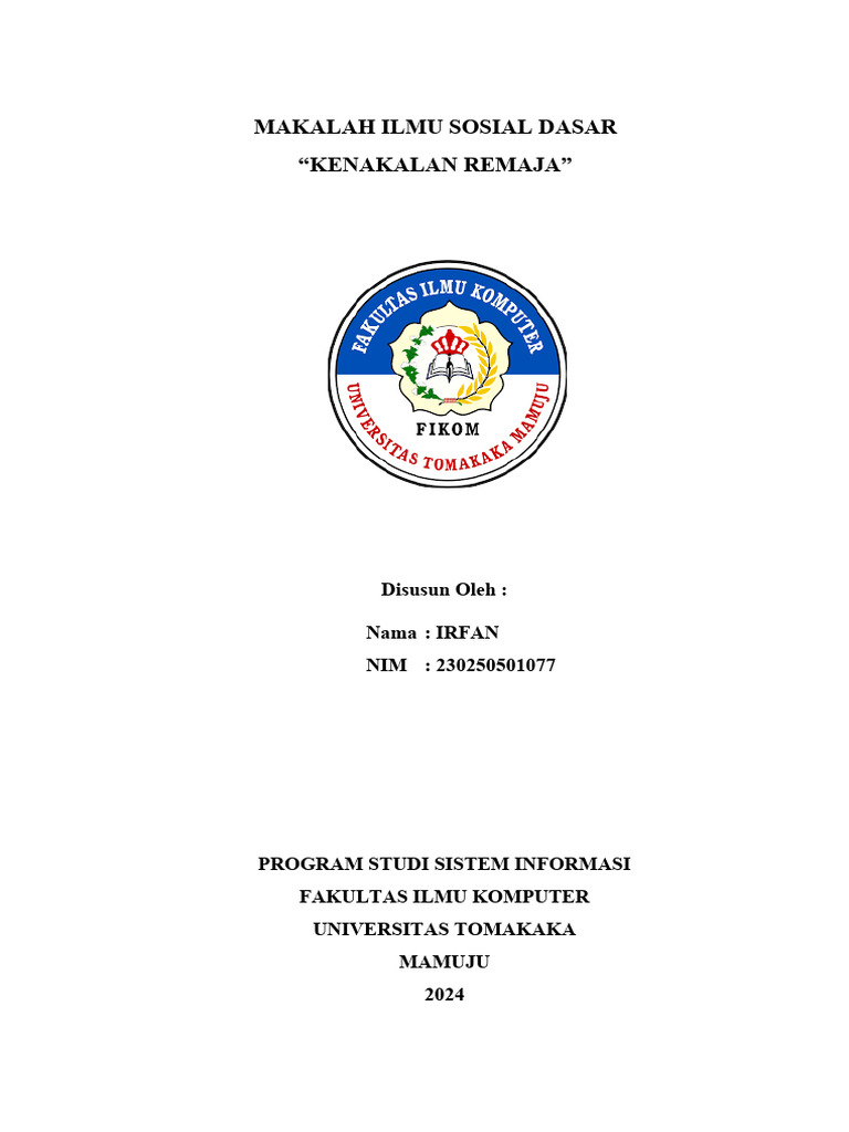 Tugas Final MAKALAH KENAKALAN REMAJA | PDF