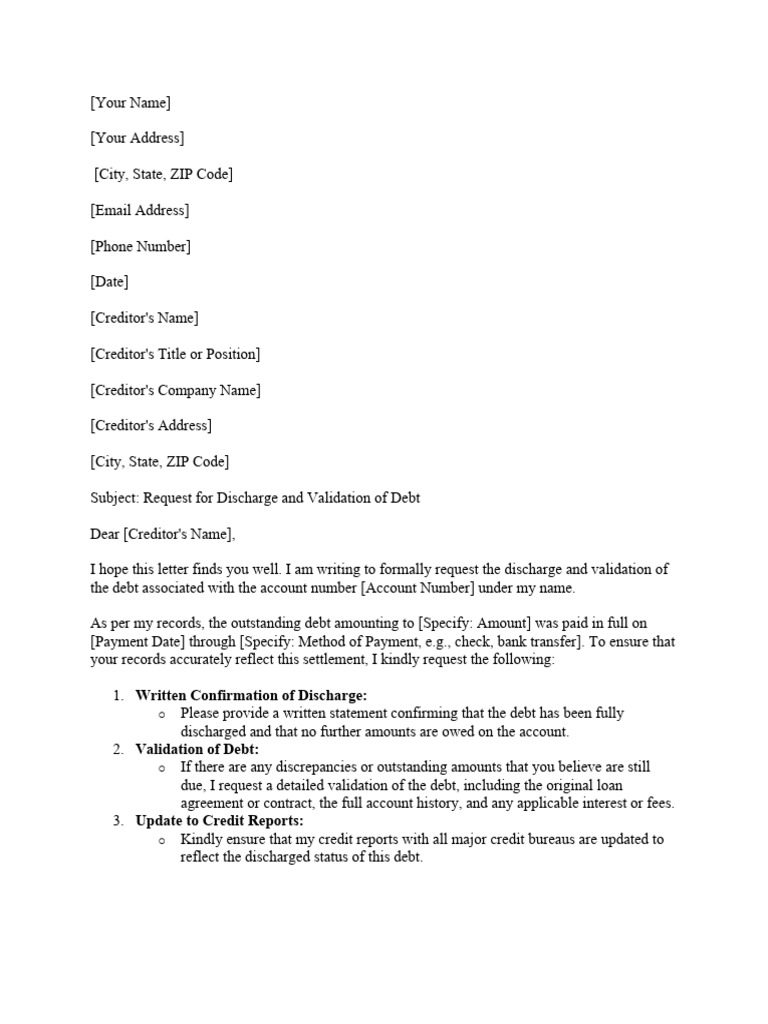 Discharge and Validation of Debt | PDF | Law