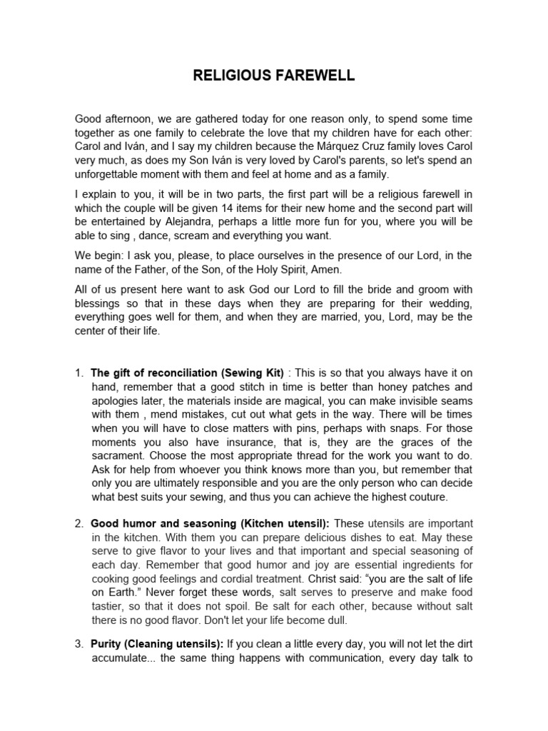 Religious Farewell | PDF | Rosary | Jesus