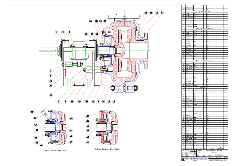 Manual Partes de Bomba Horizontal Abratech M6-4d-Ahr | PDF
