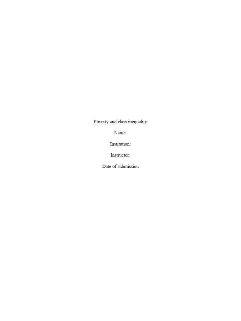Poverty and Class Inequality | PDF | Cost Of Living | Discrimination ...