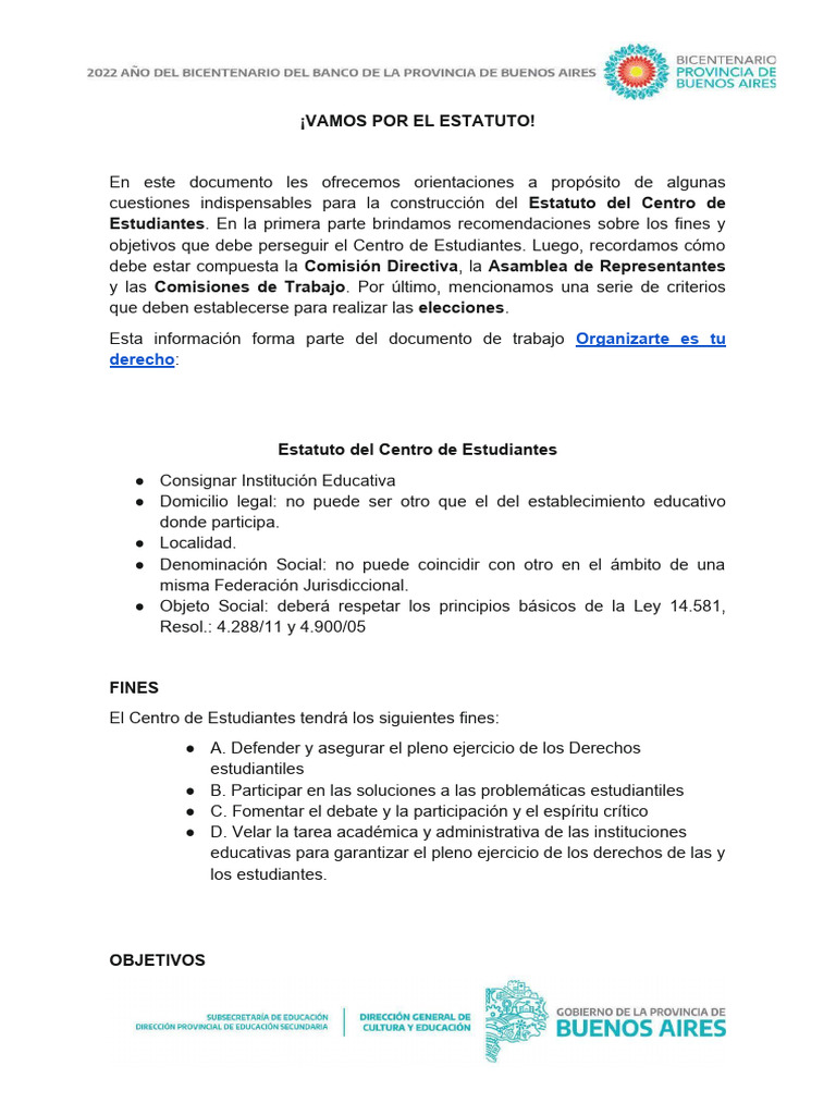 ¡Vamos Por El Estatuto! | PDF | Votación | Institución