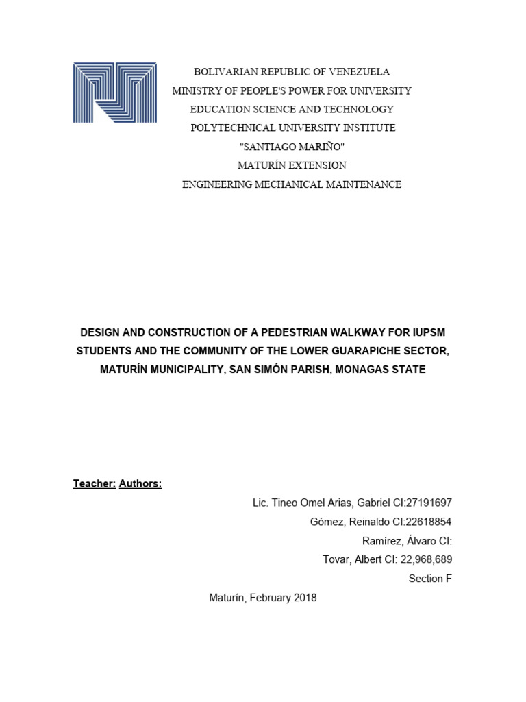 Pedestrian Walkway Design for IUPSM | PDF | Innovation | Analysis