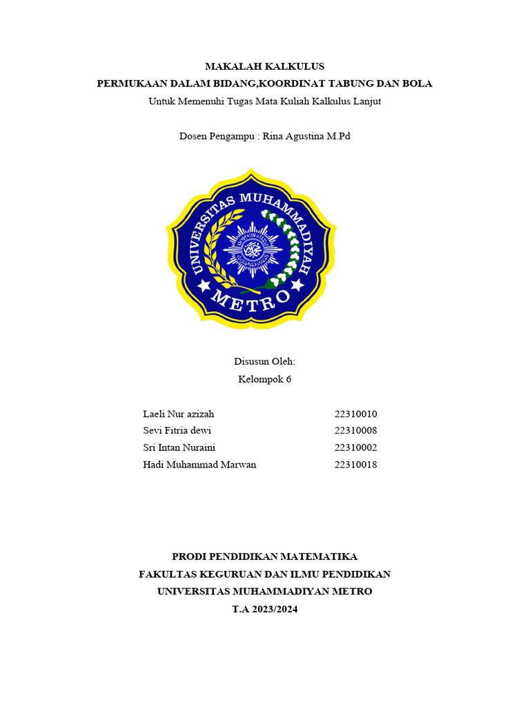 MAKALAH - KALKULUS Kelompok 6 | PDF