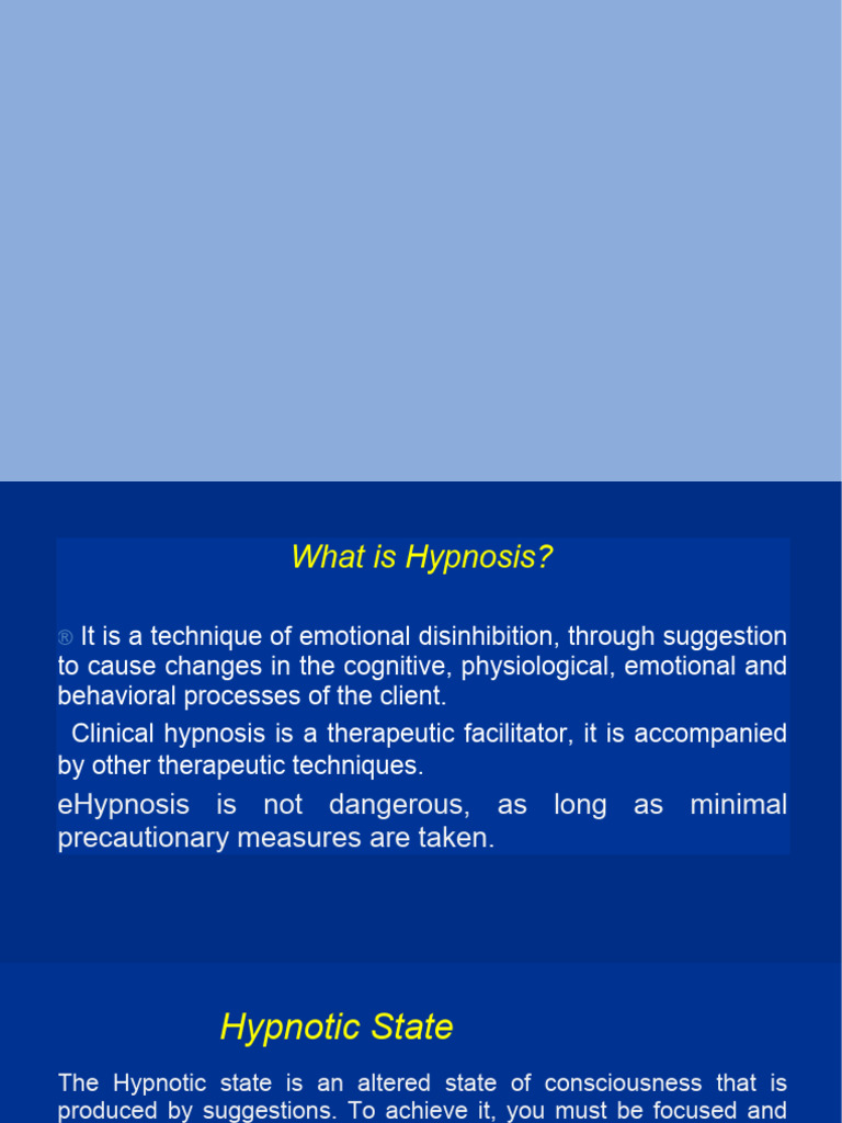 Hypnosis Presentation | PDF | Hypnosis | Psychology