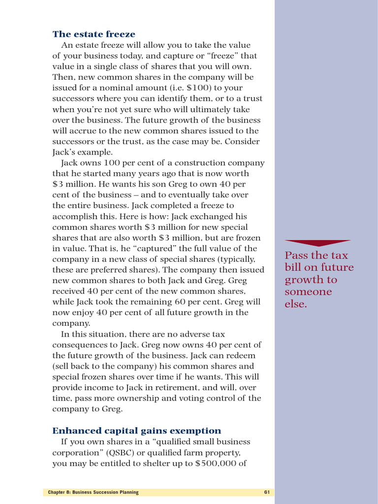 Estate Freeze | Download Free PDF | Capital Gains Tax | Tax Exemption