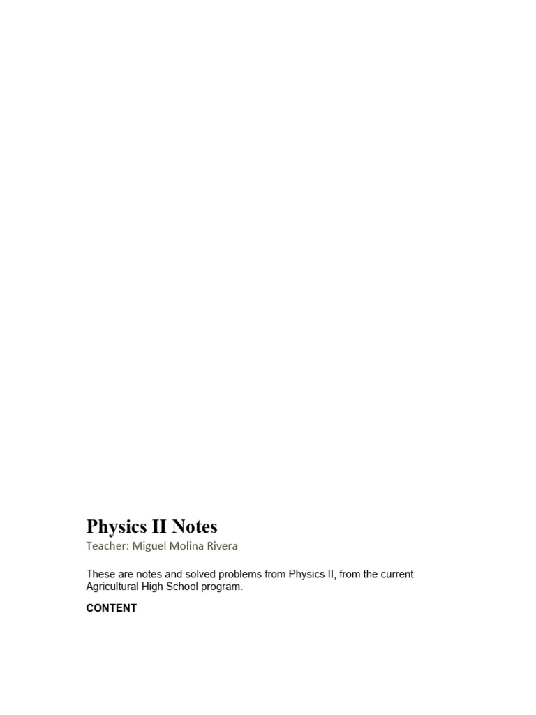 Physics II Notes | PDF | Calorie | Gases