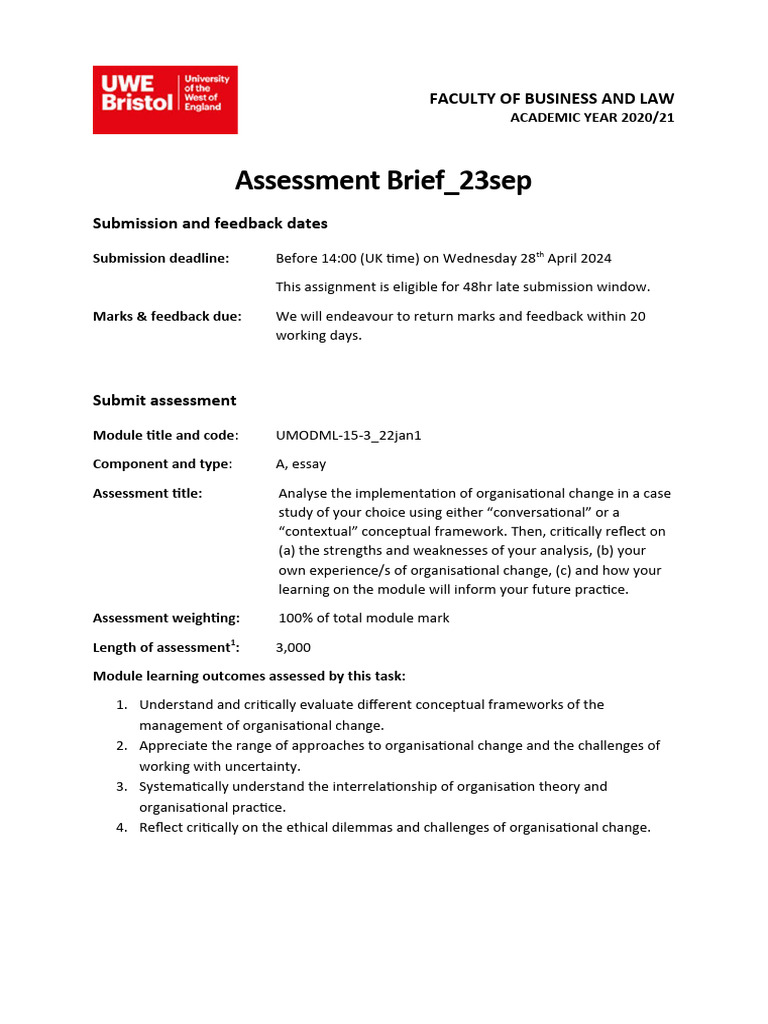 MOC - Assignment Brief and Guidance - 23jan1 | PDF | Evaluation | Critical Thinking