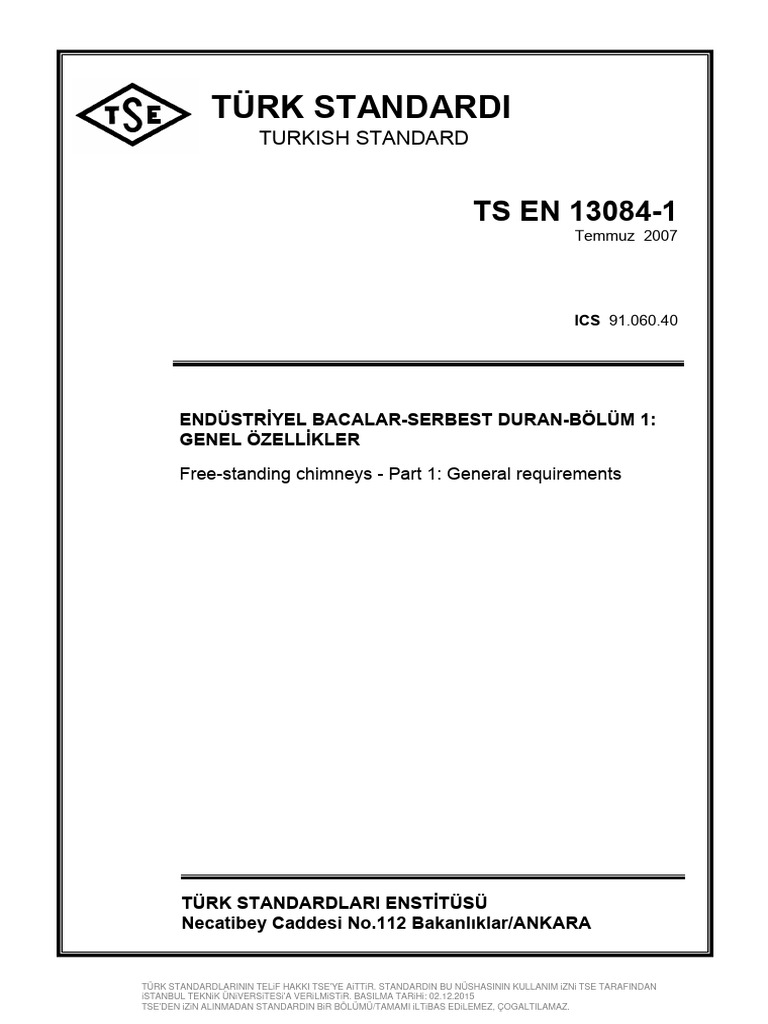 TS en 13084 1 | PDF | Chimney | Gases