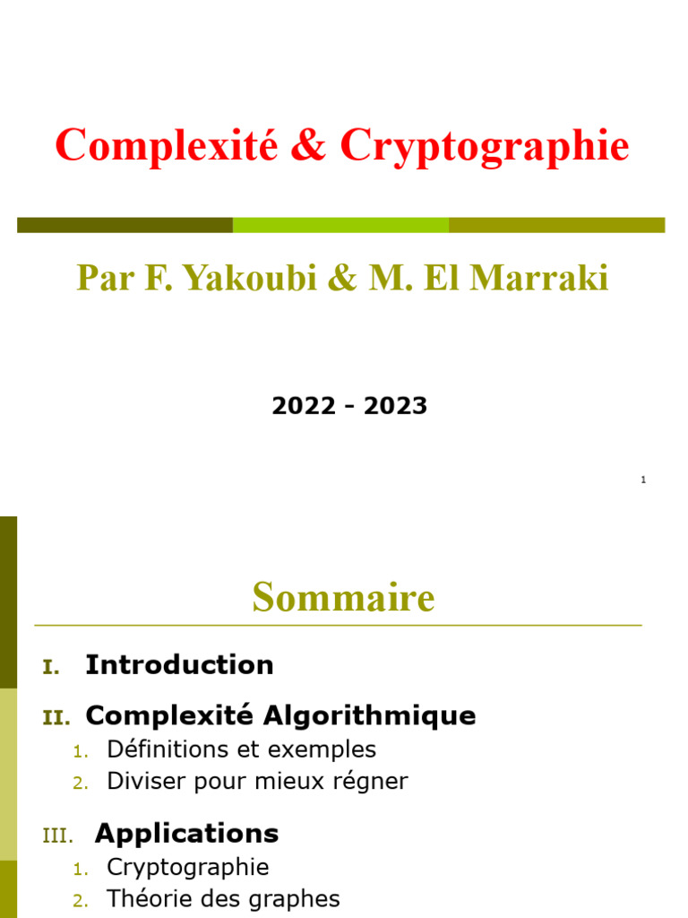 Cours1-2-3-4 - Crypto Partie1 2023 | PDF | Cryptage | Public-key cryptography