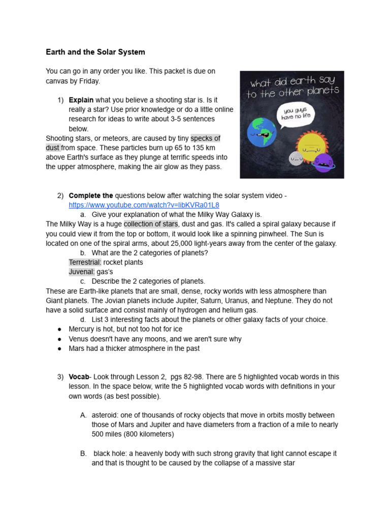 Earth and The Solar System | PDF | Planets | Solar System