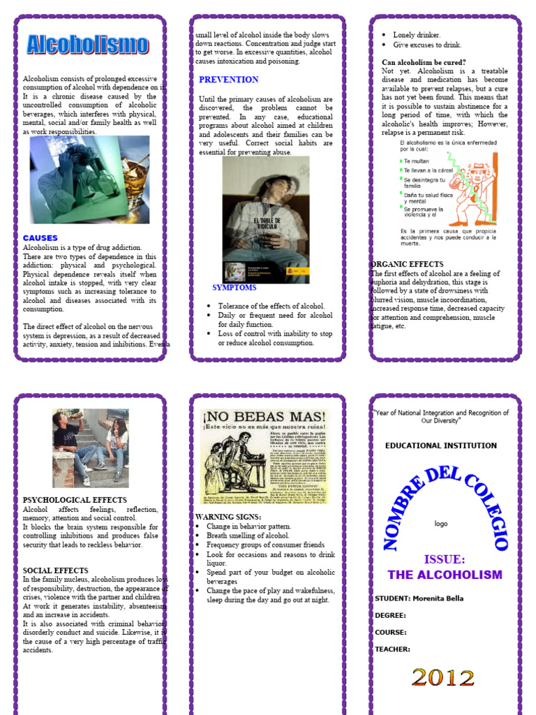 Triptych Alcoholism | PDF | Alcoholism | Substance Dependence