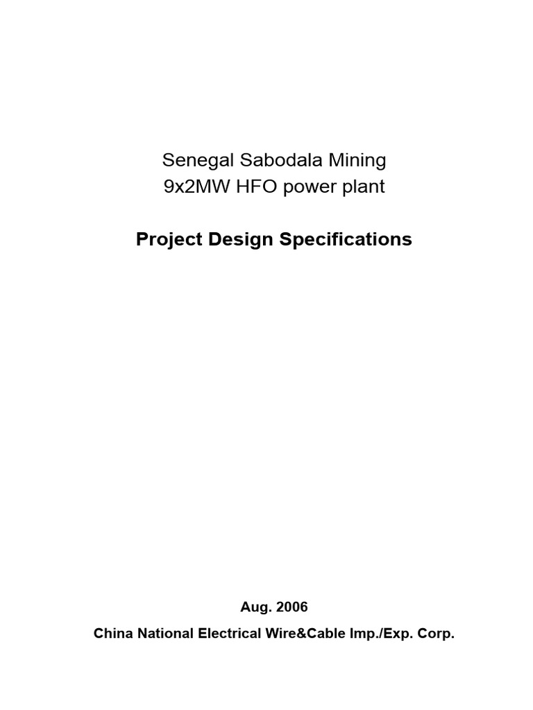 9x2MW Power Plant Project Design Specifications | PDF | Fuel Oil ...