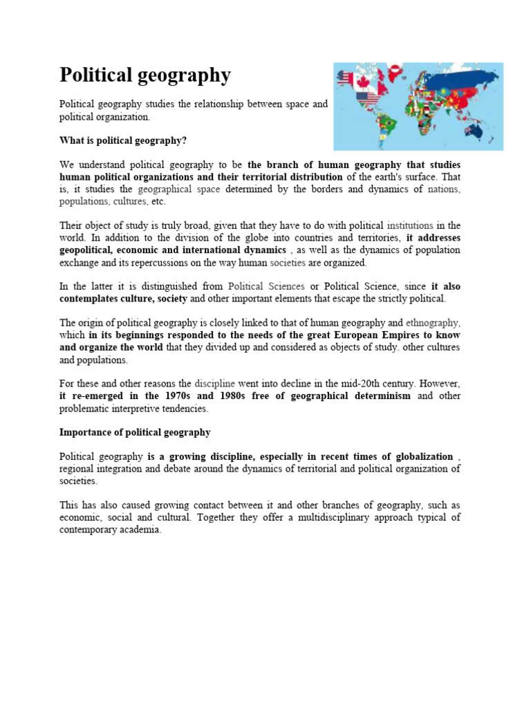 Political Geography | PDF | Geography | Geopolitics