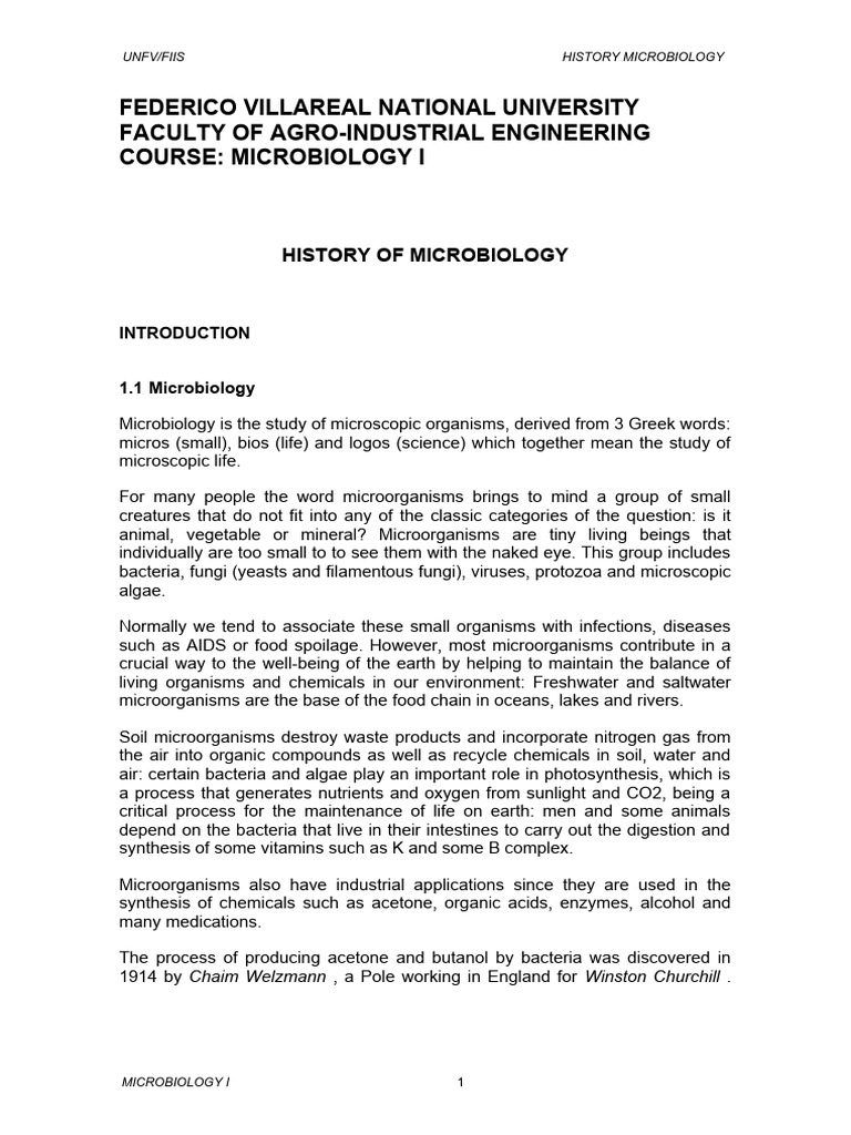 History of Microbiology | PDF | Microbiology | Microorganism