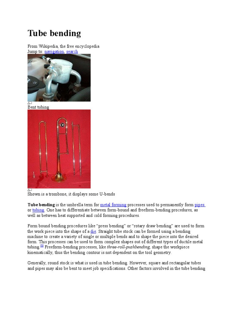 Tube Bending | PDF | Mechanical Engineering | Metalworking