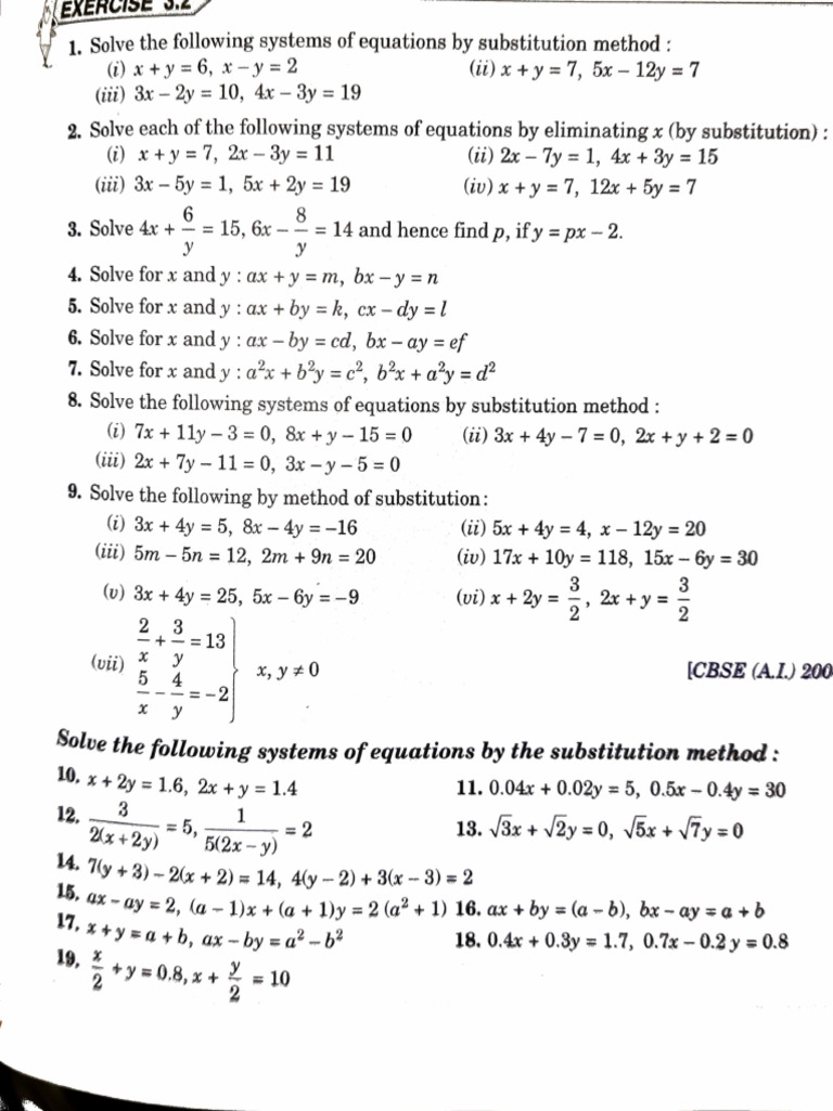 Linear Equation Assignment Class 10 | PDF